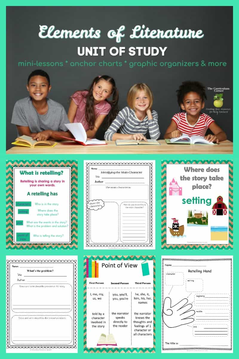 Elements of Literature Unit of Study - The Curriculum Corner 123