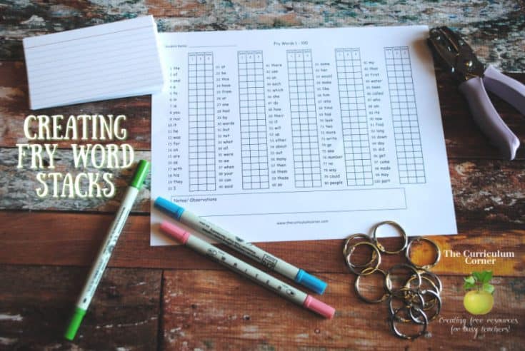 Fry Resource Collection - The Curriculum Corner 123