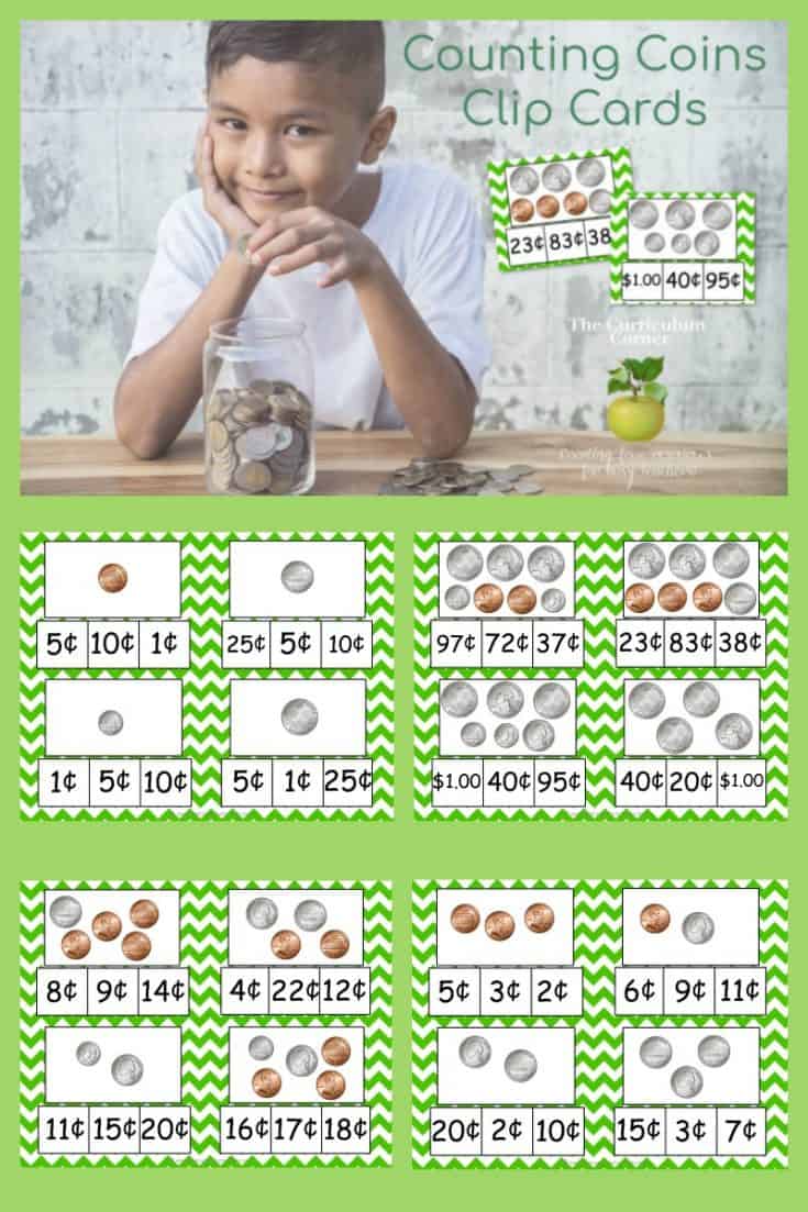 Counting Coins: Money Clip Cards - The Curriculum Corner 123