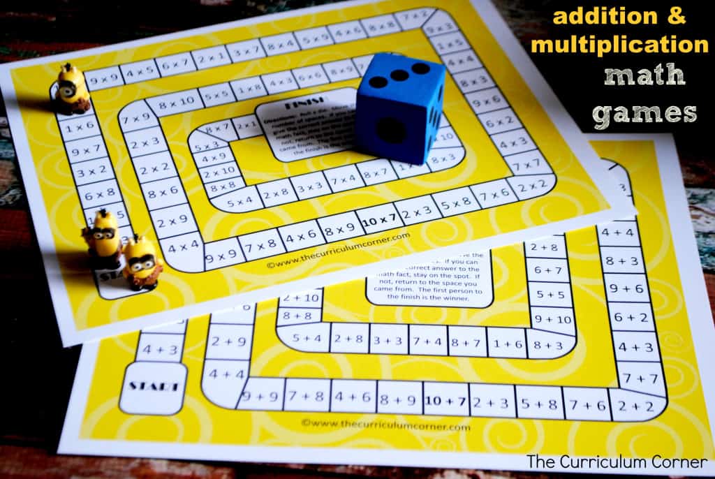 Addition & Multiplication Math Board Games FREE from The Curriculum ...