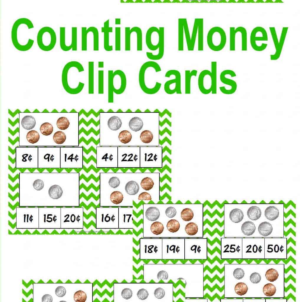 Counting Money Clip Cards FREE from The Curriculum Corner | Math Center ...