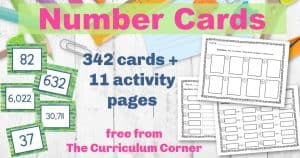 Number Cards & Printable Activities - The Curriculum Corner 123