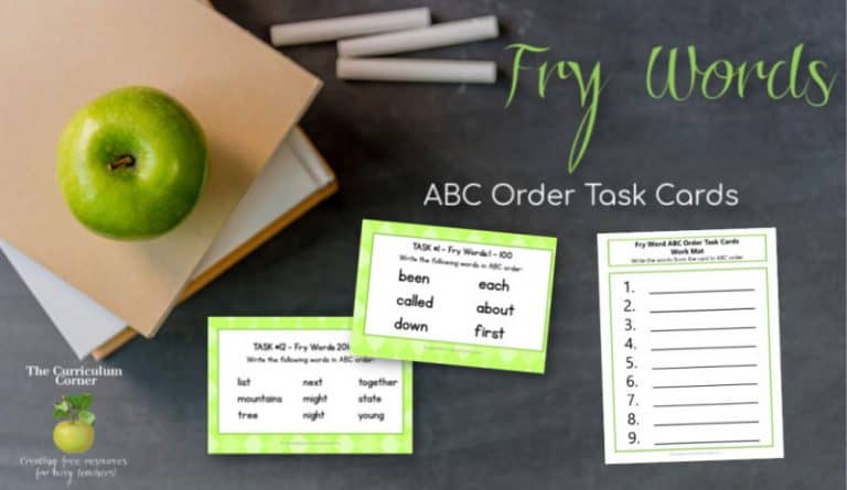 Fry Word ABC Order Task Cards - The Curriculum Corner 123
