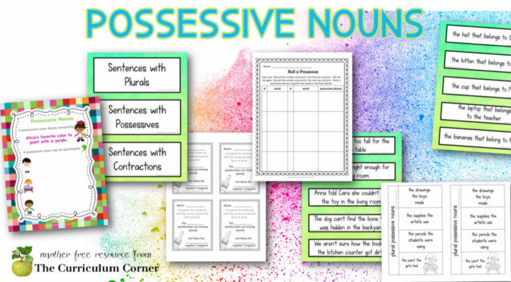 possessive nouns fb - The Curriculum Corner 123