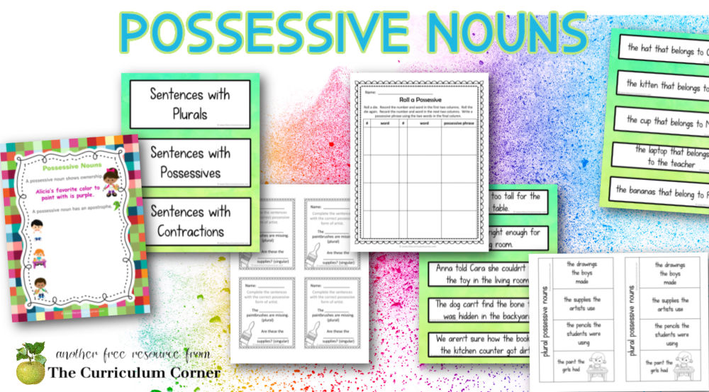 Focus on Possessive Nouns - The Curriculum Corner 123