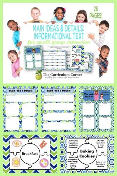 main idea pinterest - The Curriculum Corner 123
