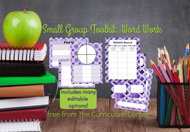 small group word work facebook - The Curriculum Corner 123