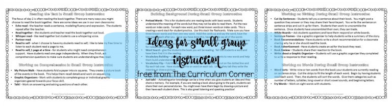 Small Group Reading Toolkit - The Curriculum Corner 123