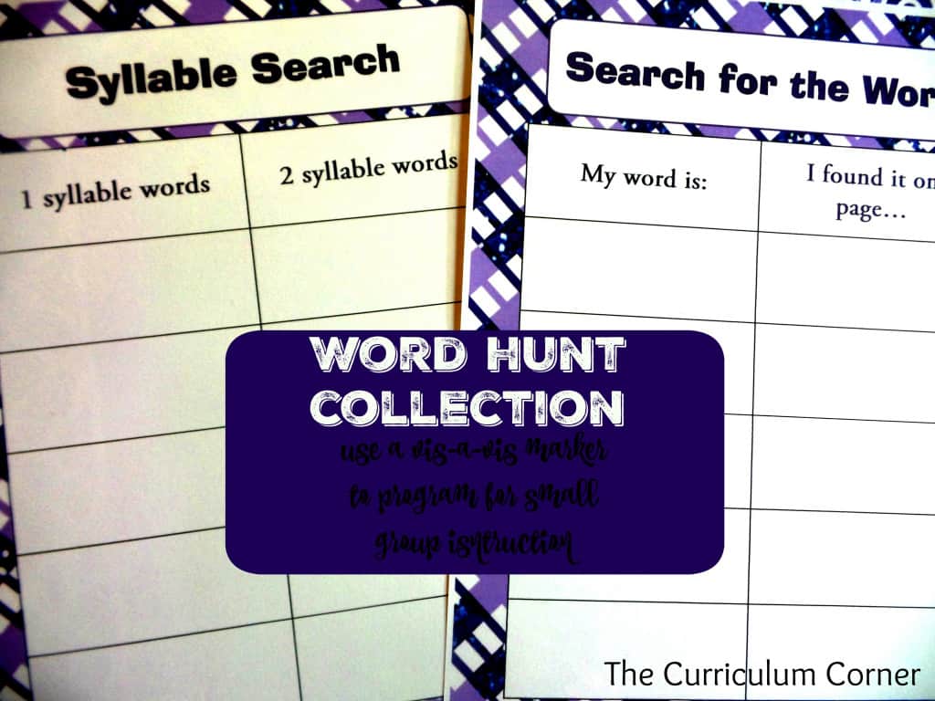 Word Work for Small Group Instruction - 13 printable activities to be ...