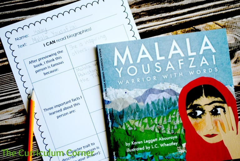 Biography Unit of Study for Reading - The Curriculum Corner 123