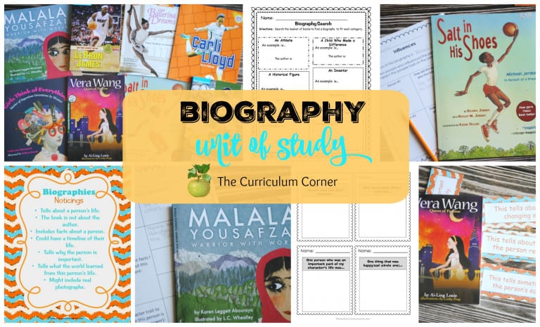 Biography Unit of Study for Reading - The Curriculum Corner 123