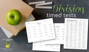 Division Timed Tests - The Curriculum Corner 123