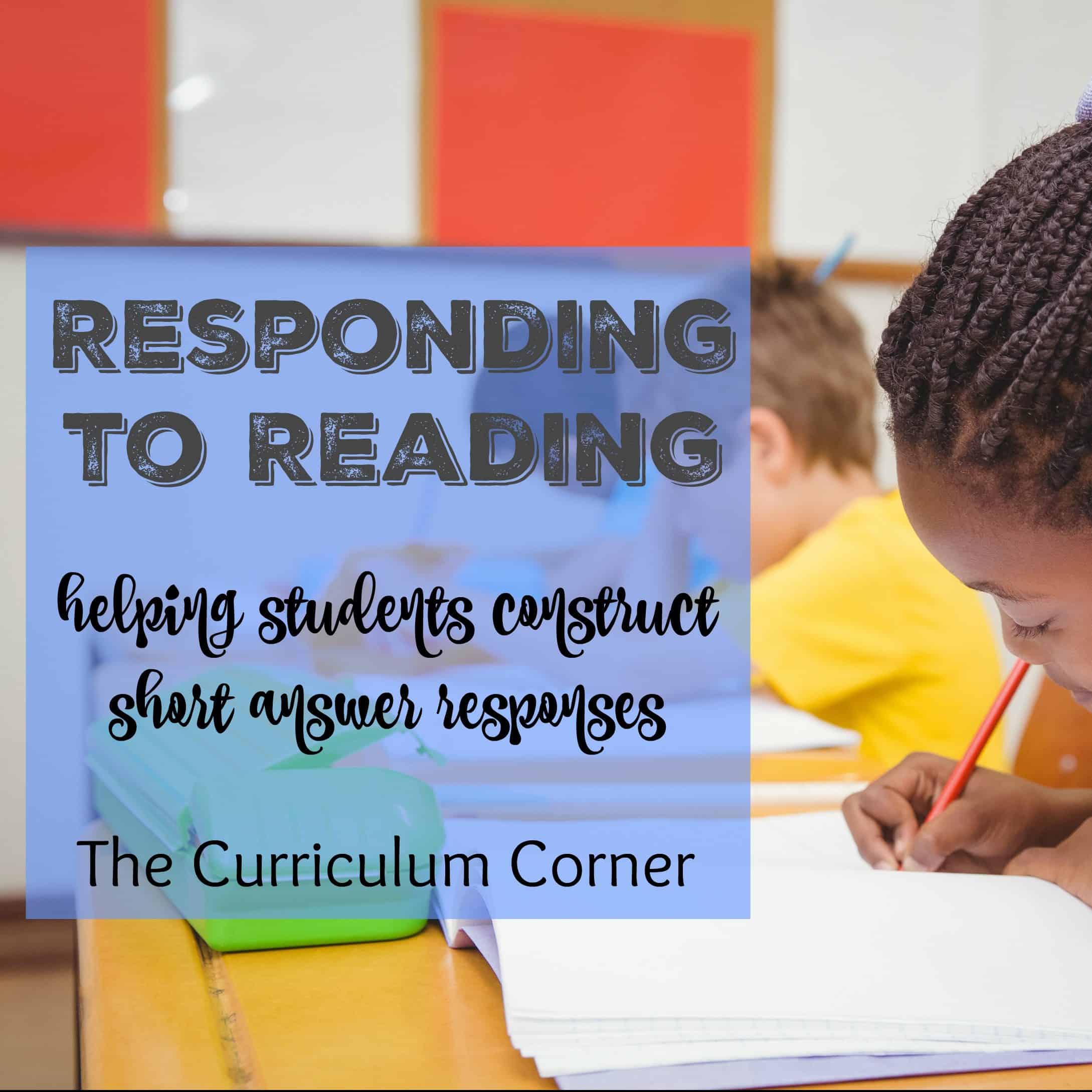 Literature Response: Responding to Reading - The Curriculum Corner 123
