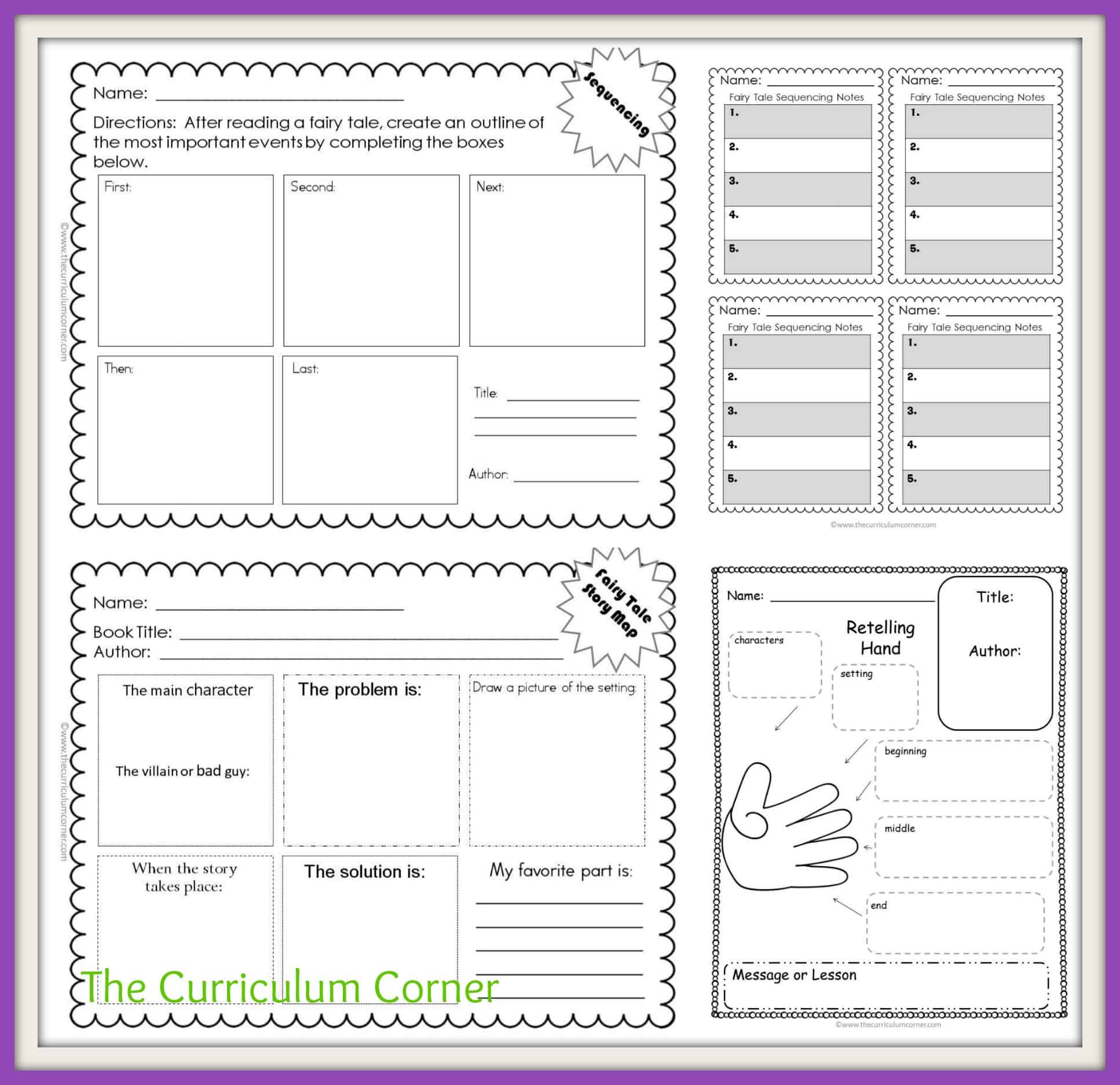 Fairy Tale Reading Unit of Study FREE from The Curriculum Corner ...