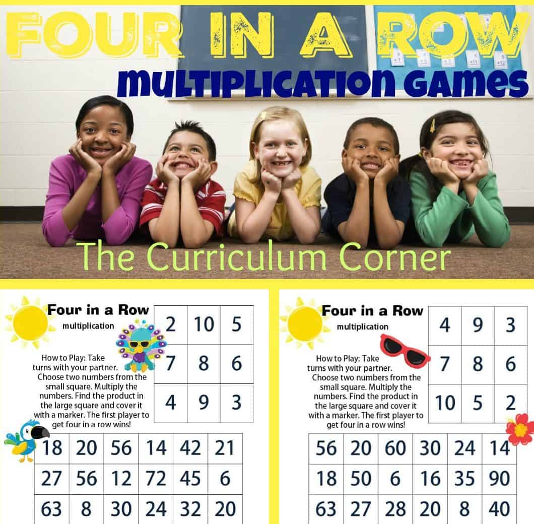 Four in a Row Bird Multiplication Games - The Curriculum Corner 123