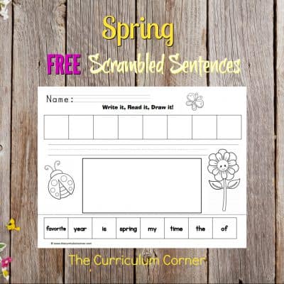 FREE Spring Write, Read, Draw Scrambled Sentences Literacy Center from ...