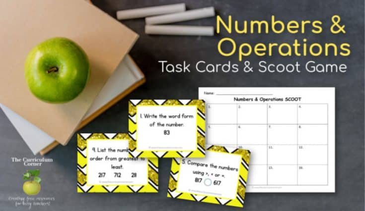 Numbers & Operations Scoot 2nd Grade - The Curriculum Corner 123
