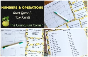 Numbers & Operations Scoot 2nd Grade - The Curriculum Corner 123
