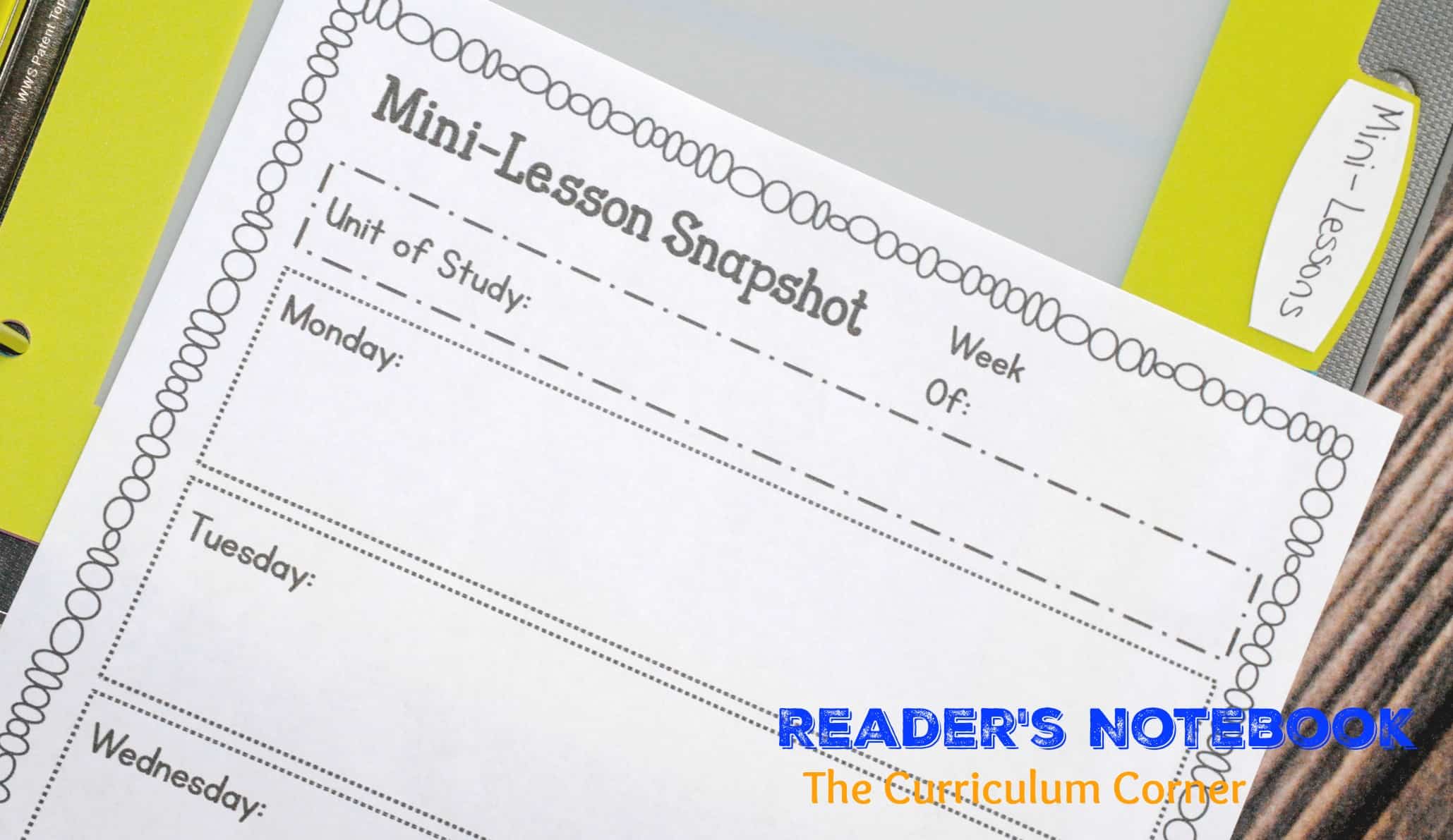 Reader's Notebook | Free from The Curriculum Corner | reading response ...