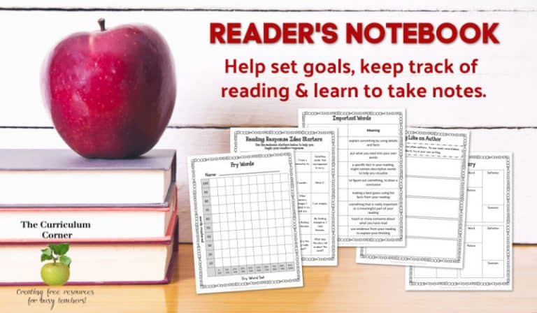 Reader's Notebook for Students - The Curriculum Corner 123