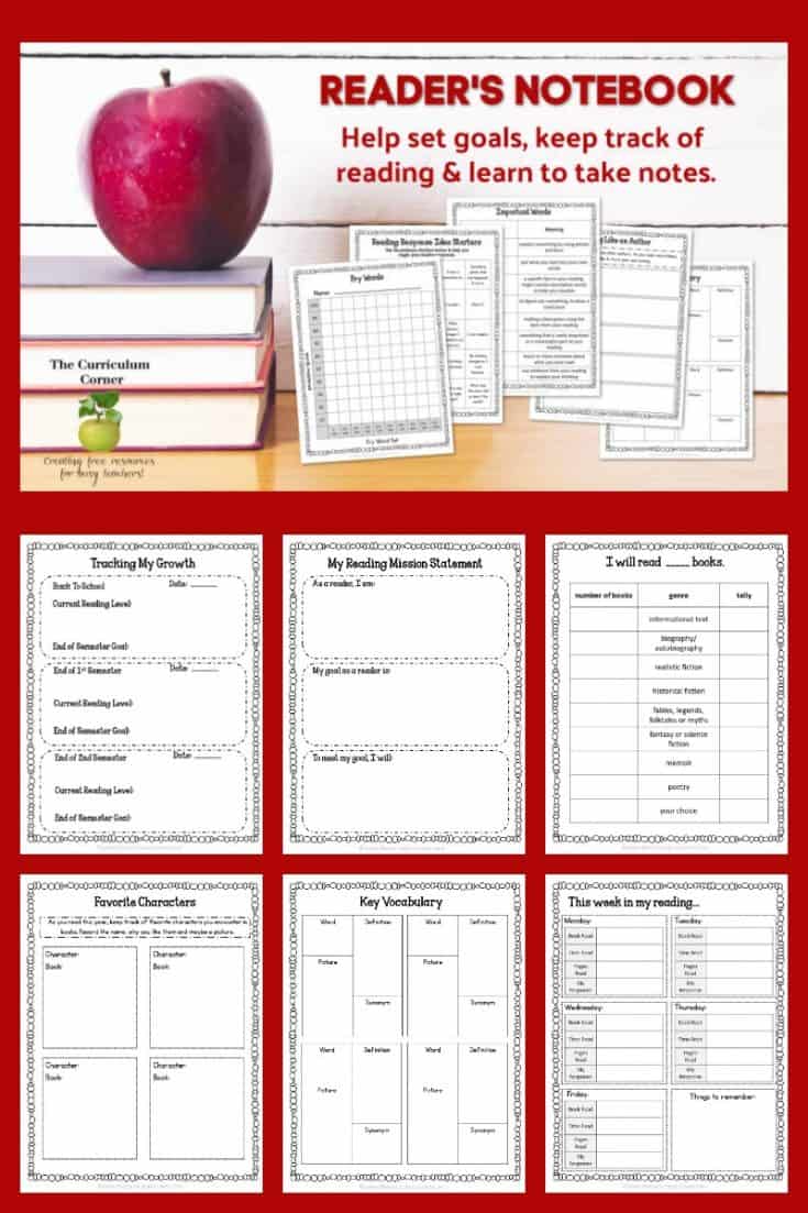 readers notebook pinterest - The Curriculum Corner 123