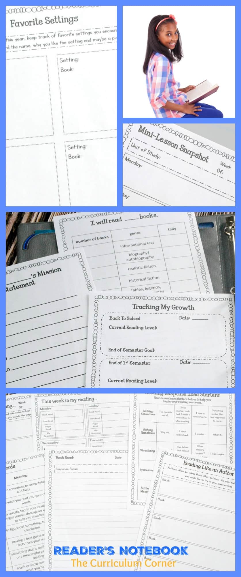 FREEBIE Reader's Notebook | Free from The Curriculum Corner | reading ...