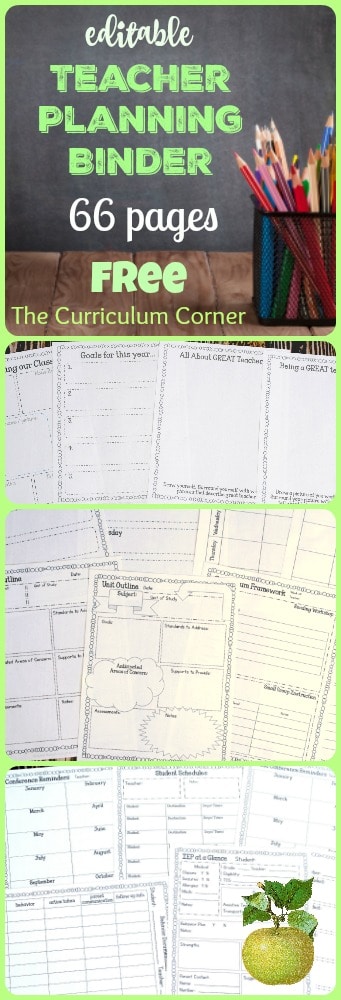 FREE Editable Teacher Planning Binder - 66 editable pages from The ...