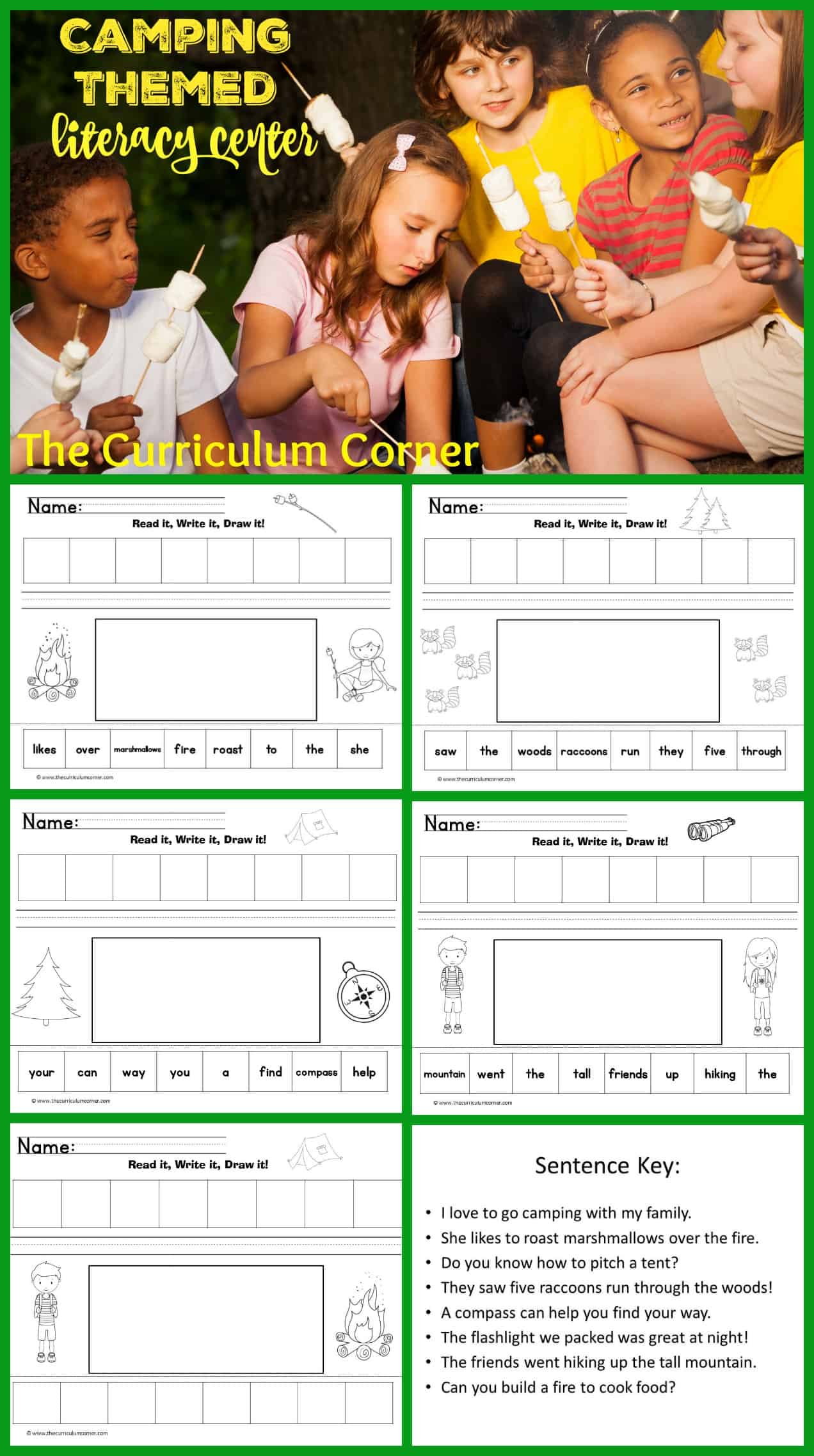 Camping Fun Read, Write and Draw It! - The Curriculum Corner 123