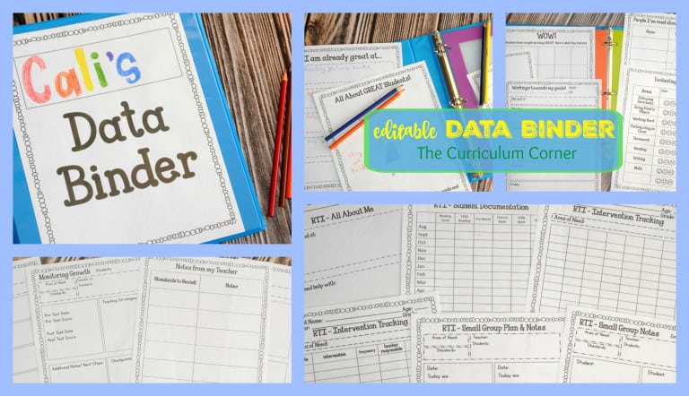 Editable Student Data Tracking - The Curriculum Corner 123