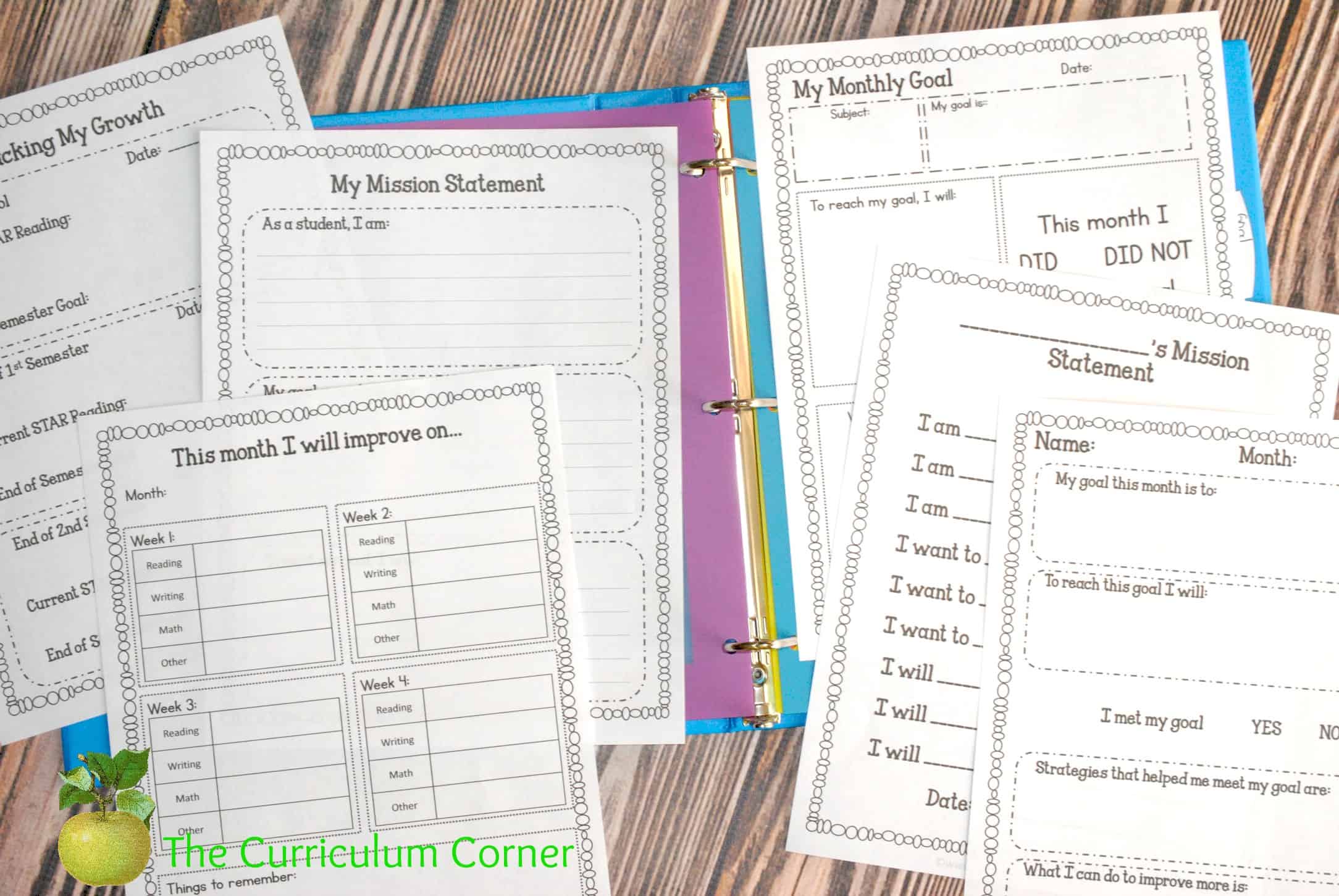 Editable Student Data Tracking - The Curriculum Corner 123