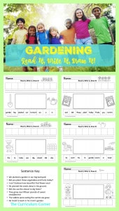 Gardening Read, Write and Draw It! - The Curriculum Corner 123