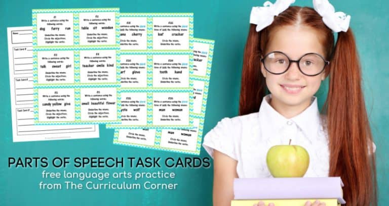 Language Task Cards - The Curriculum Corner 123