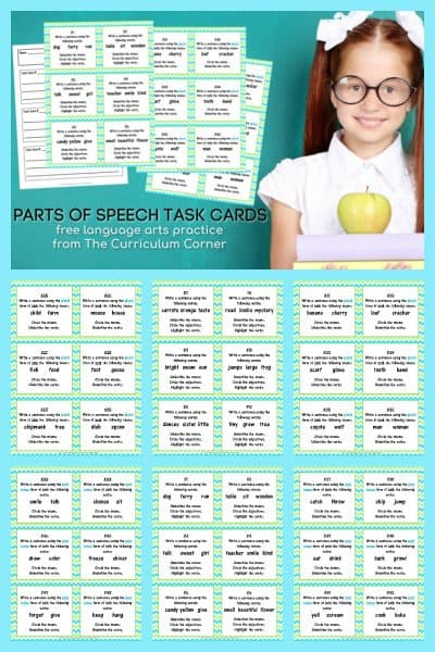 Language Task Cards - The Curriculum Corner 123