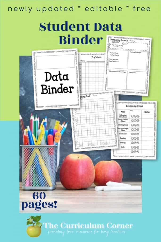 student data binder pinterest - The Curriculum Corner 123