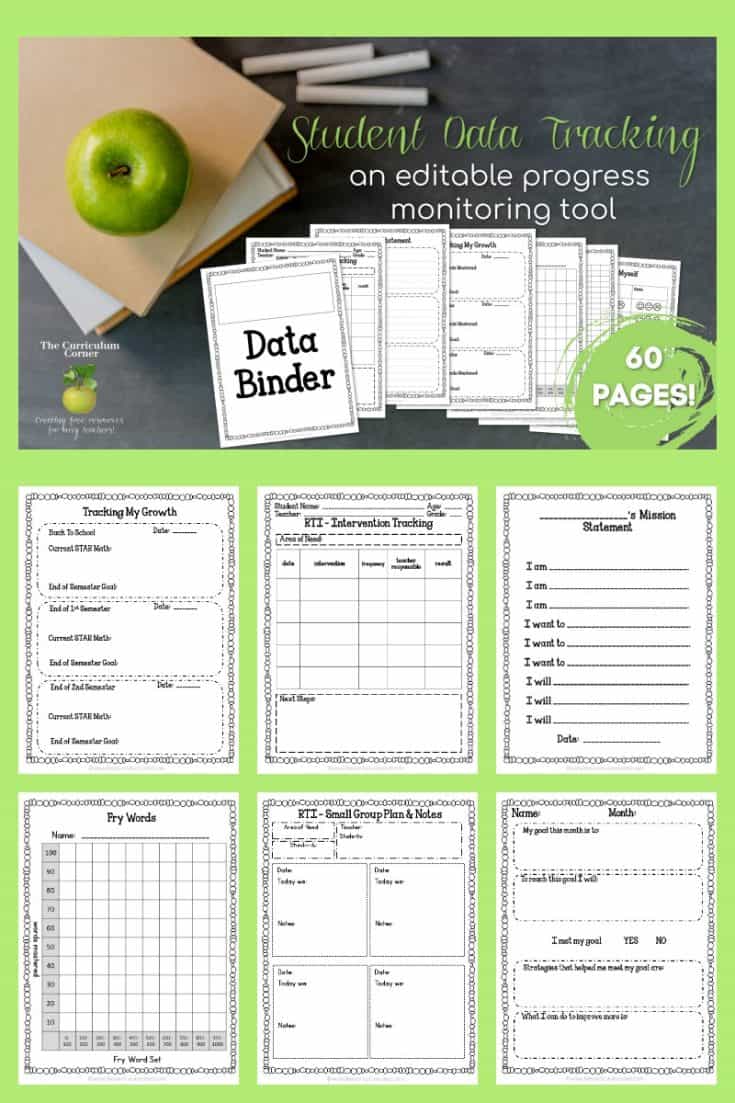 Editable Student Data Tracking - The Curriculum Corner 123