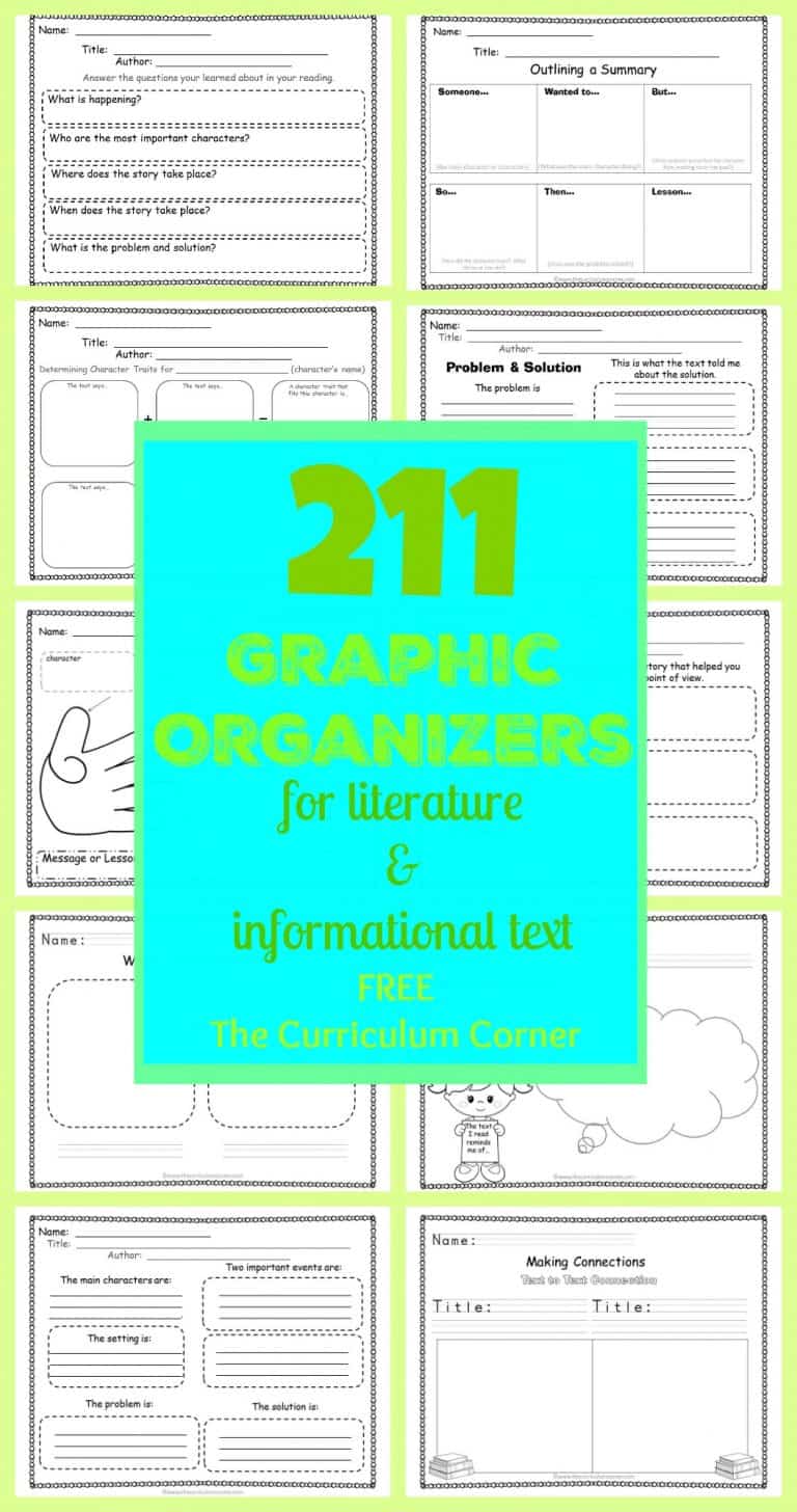 HUGE FREEBIE!!!! 211 FREE Graphic Organizers for Literature ...