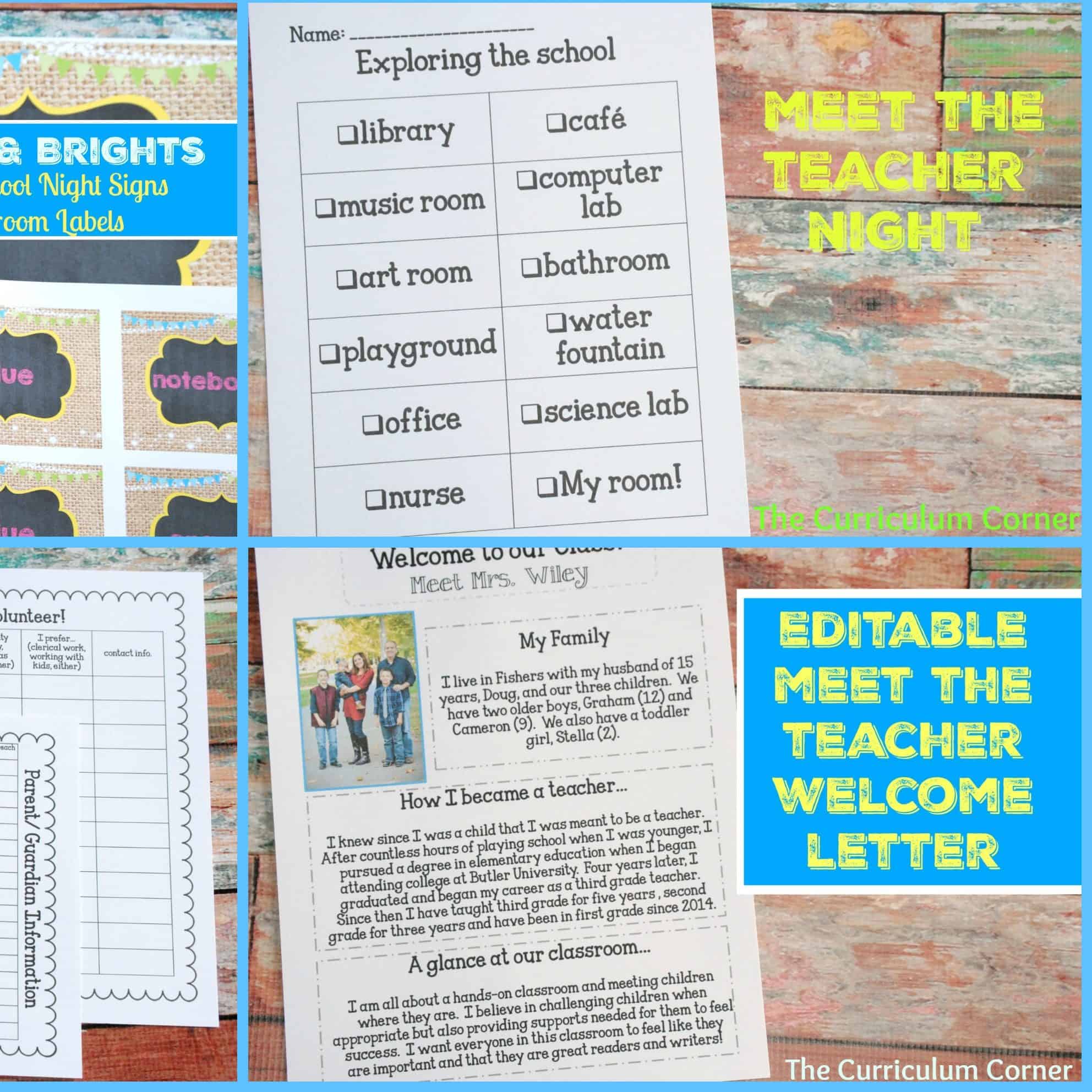 Meet the Teacher Night - The Curriculum Corner 123