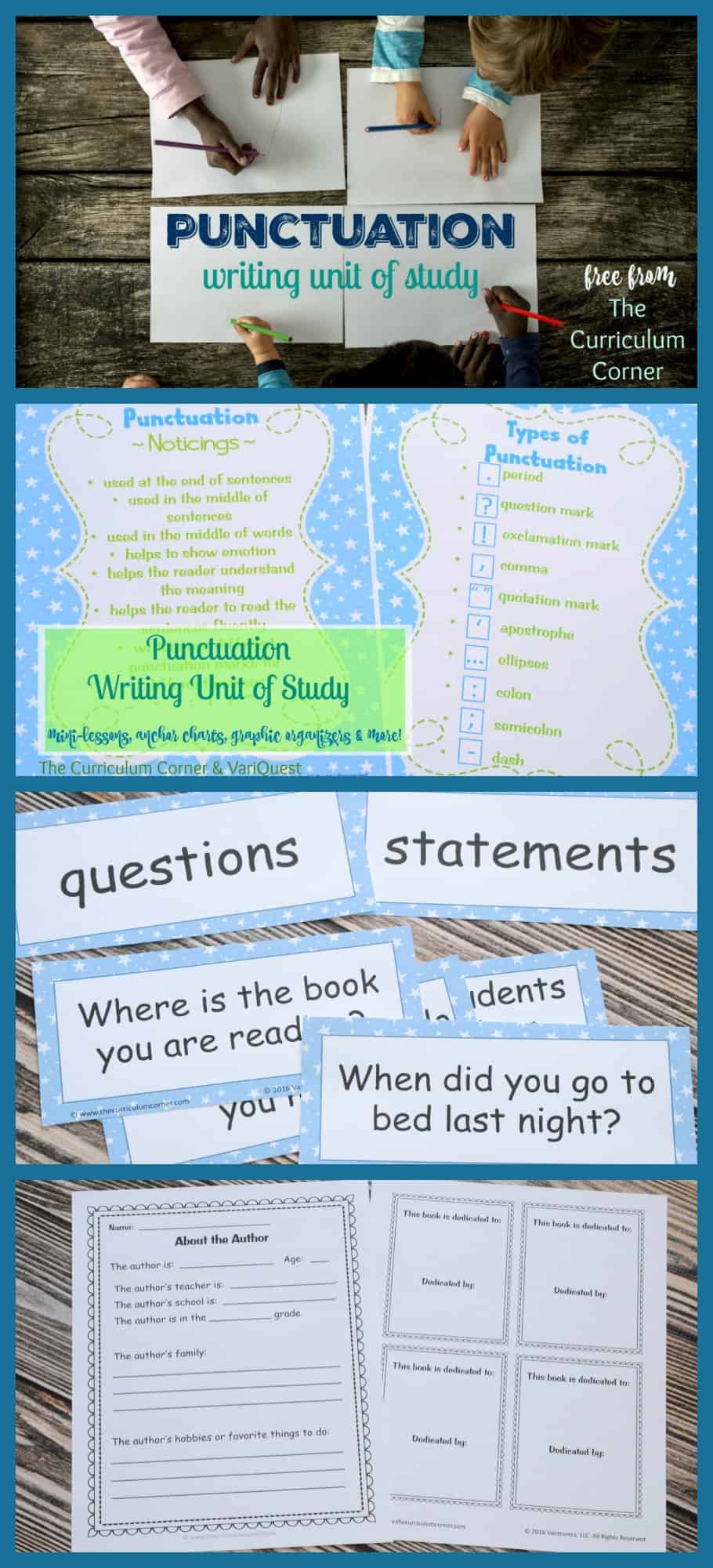 Punctuation Writing Unit of Study - The Curriculum Corner 123