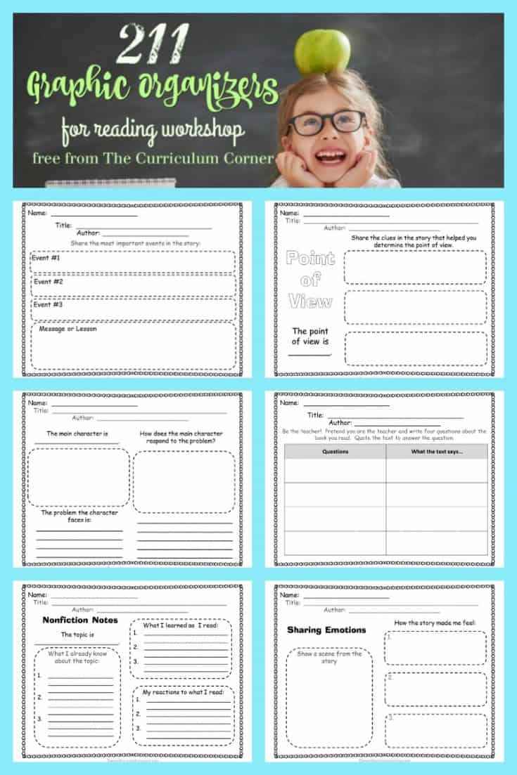 211 Reading Graphic Organizers - The Curriculum Corner 123