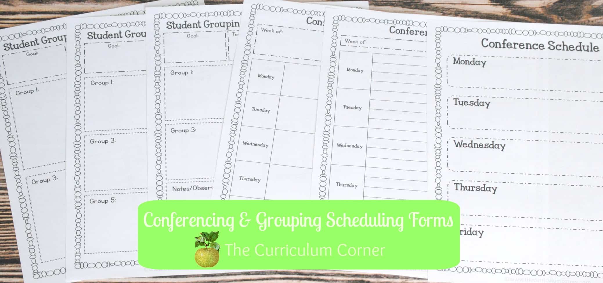 Conferene and Small Group Planning Forms part of Reading Management ...