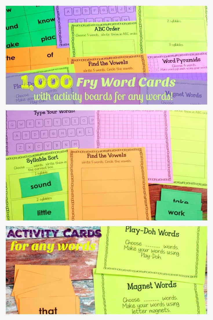 Fry Word Cards & Activity Boards - The Curriculum Corner 123