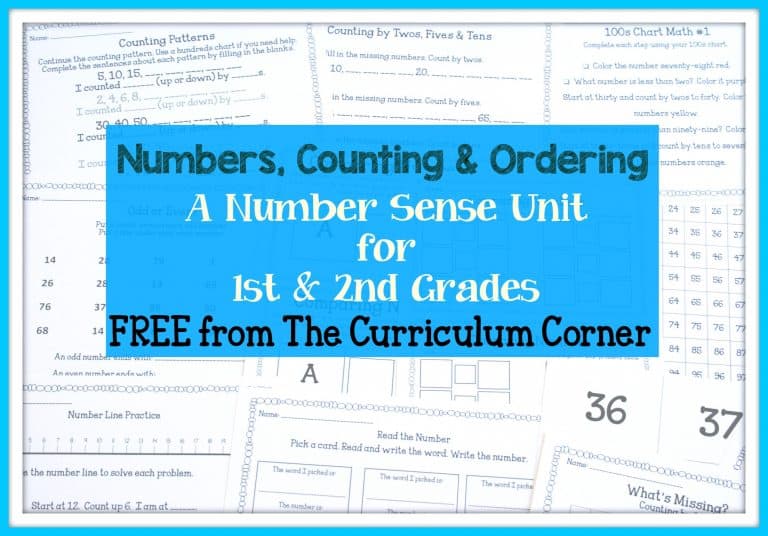 Number Sense: Numbers, Counting & Ordering - The Curriculum Corner 123