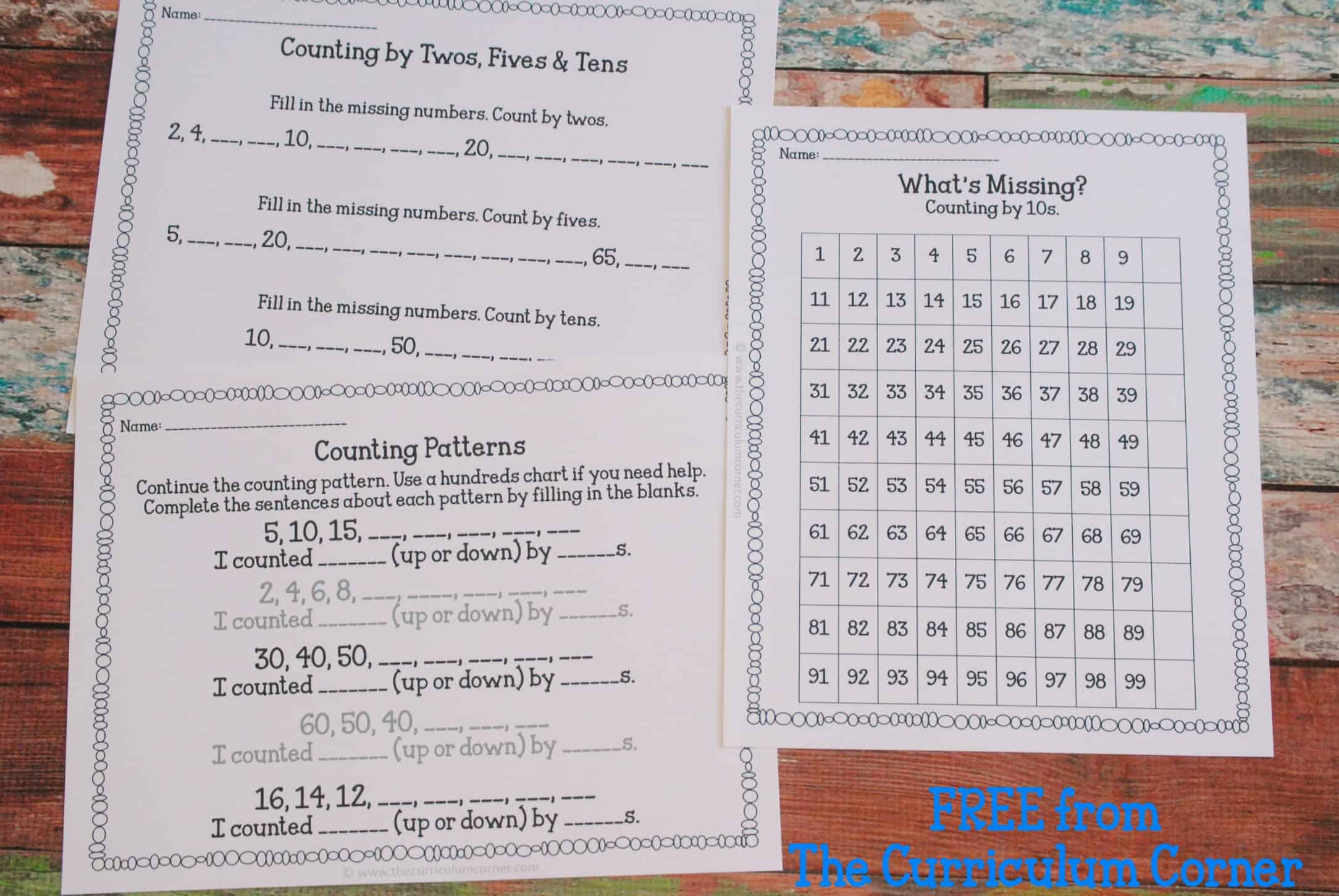 Number Sense: Numbers, Counting & Ordering - The Curriculum Corner 123