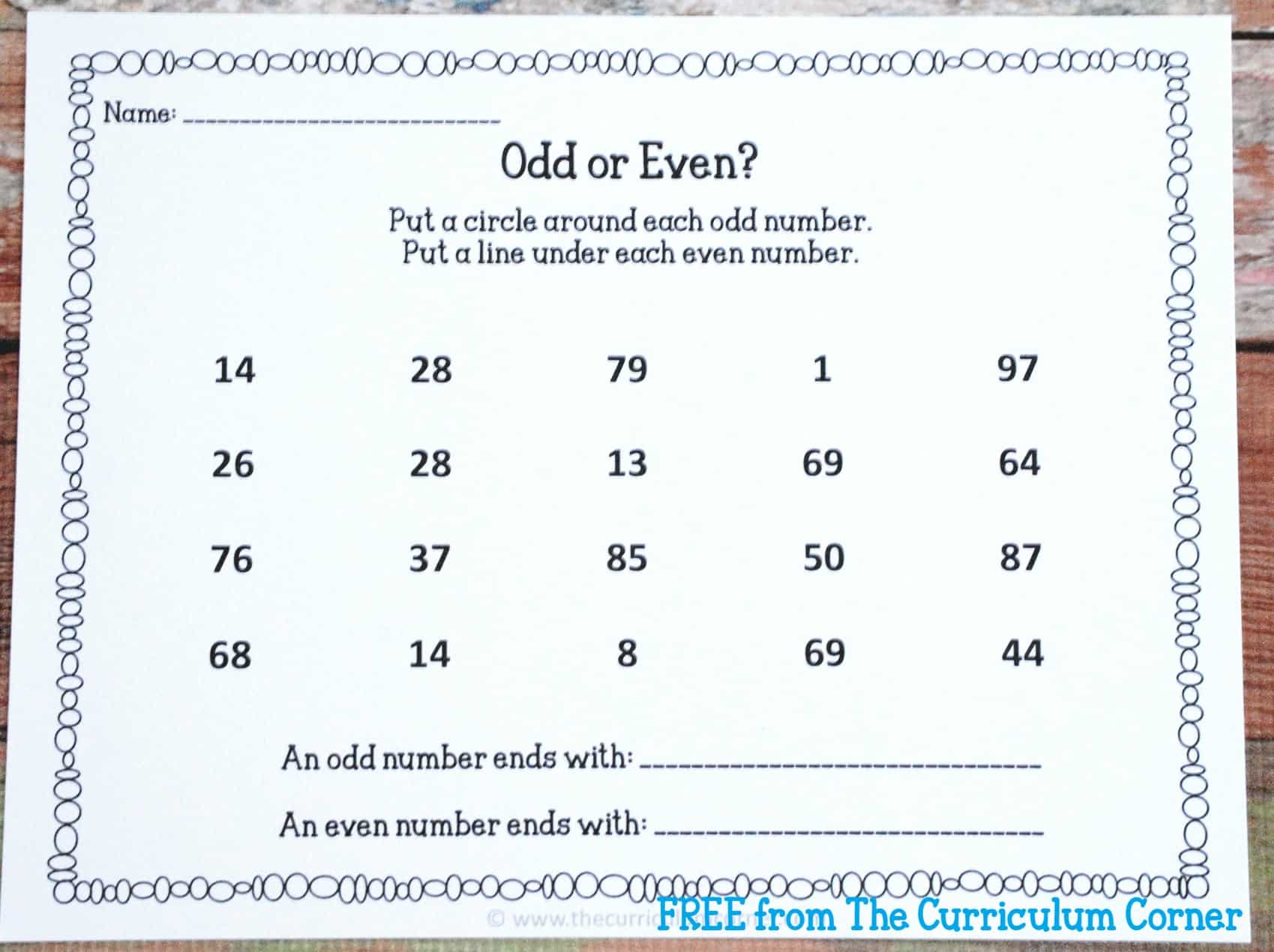 Number Sense: Numbers, Counting & Ordering - The Curriculum Corner 123