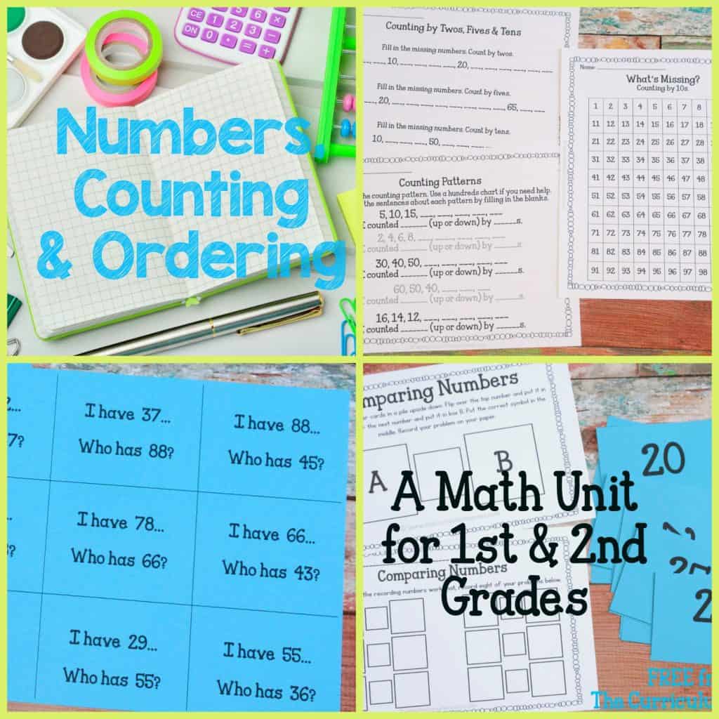 FREEBIE! Numbers, Counting & Ordering Math Unit of Study for 1st & 2nd ...