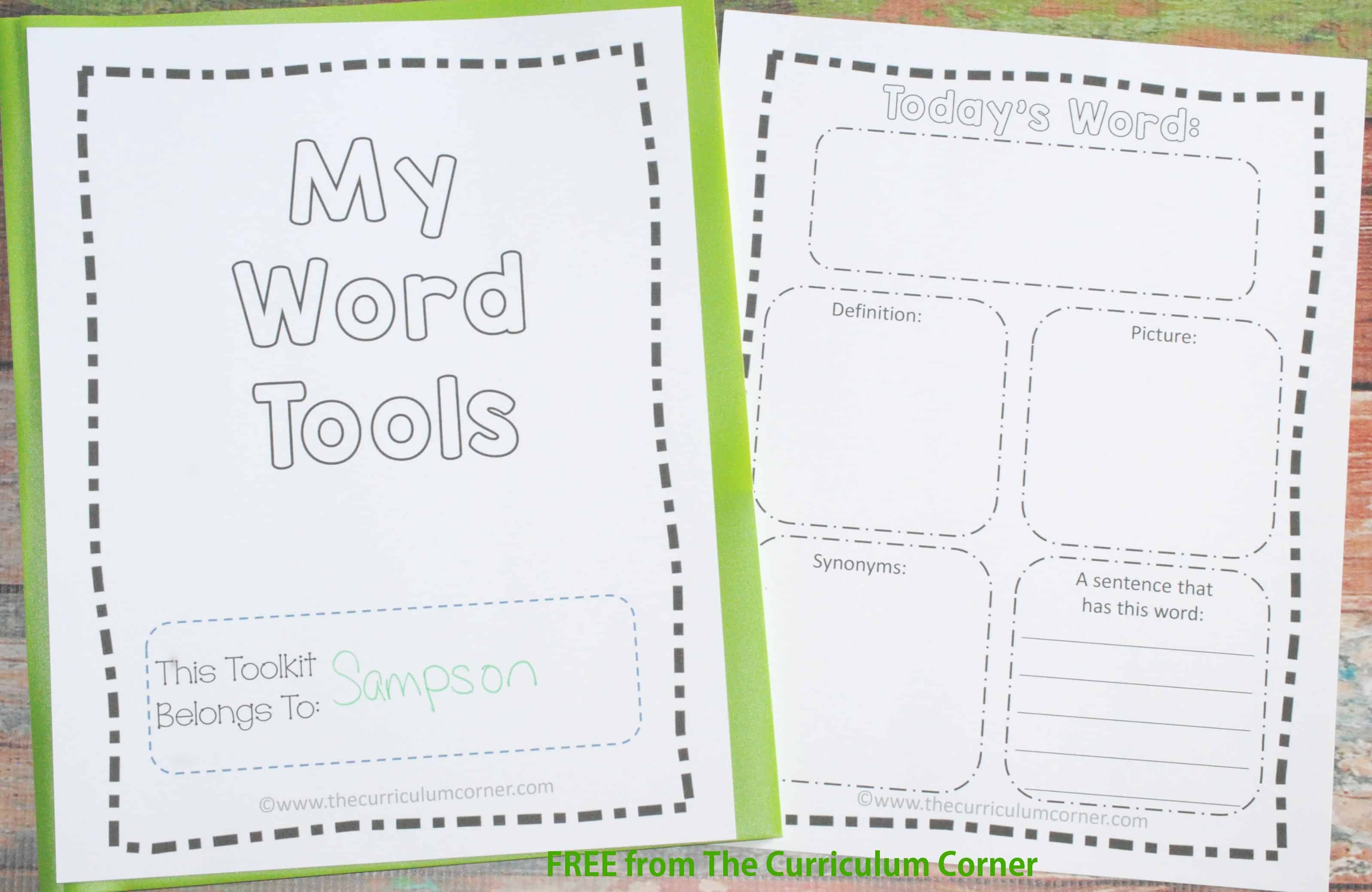 Portable Word Wall Tools - The Curriculum Corner 123