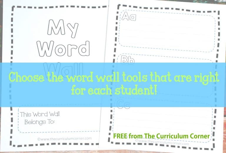 Portable Word Wall Tools - The Curriculum Corner 123