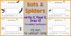 Bats & Spiders Read, Write & Draw It - The Curriculum Corner 123