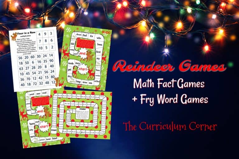 Reindeer Games Centers - The Curriculum Corner 123