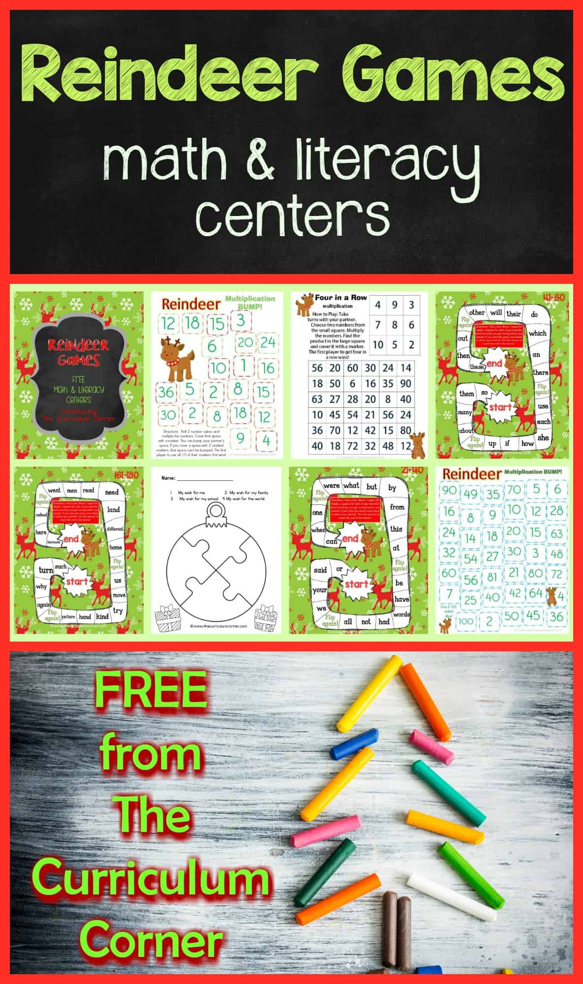 Reindeer Games Centers - The Curriculum Corner 123